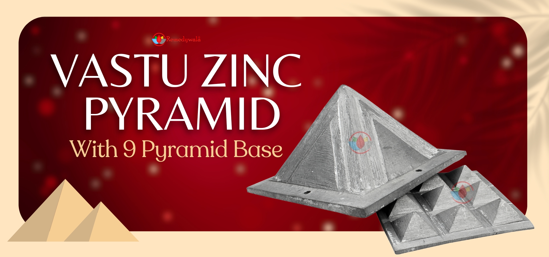 Vastu Copper Pyramid with Base Vastu Pyramid Plate - Remedywala